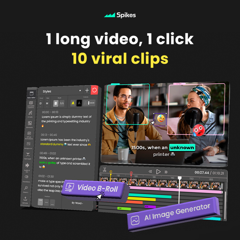 Spikes Studio - AI Clip Generator & Video Repurposing Tool – ToolPilot